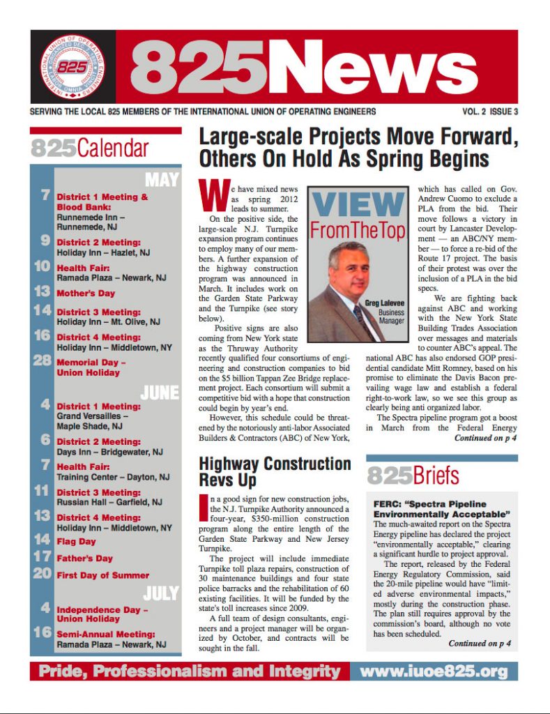 Newsletters – IUOE Local 825