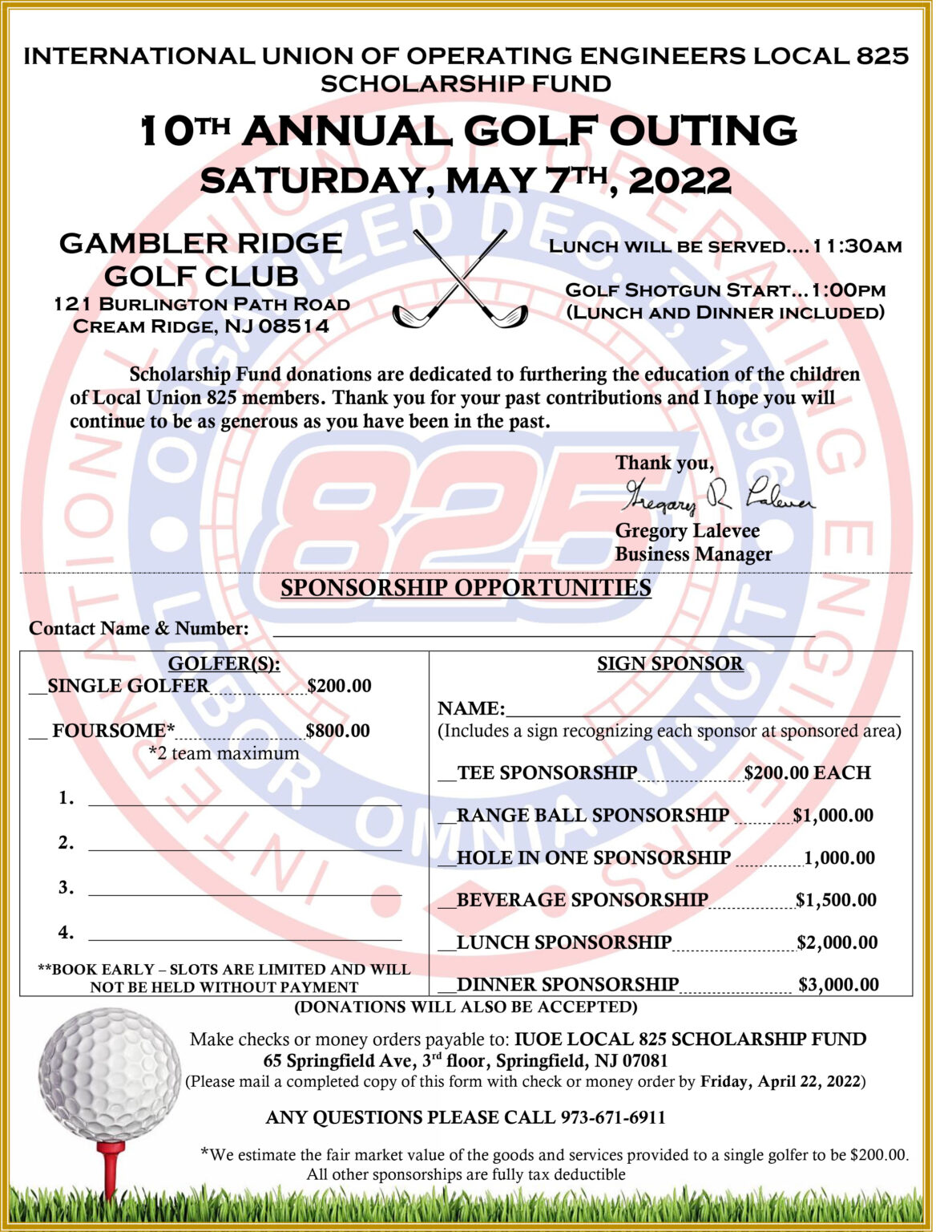 10th Annual Local 825 Golf Outing – IUOE Local 825